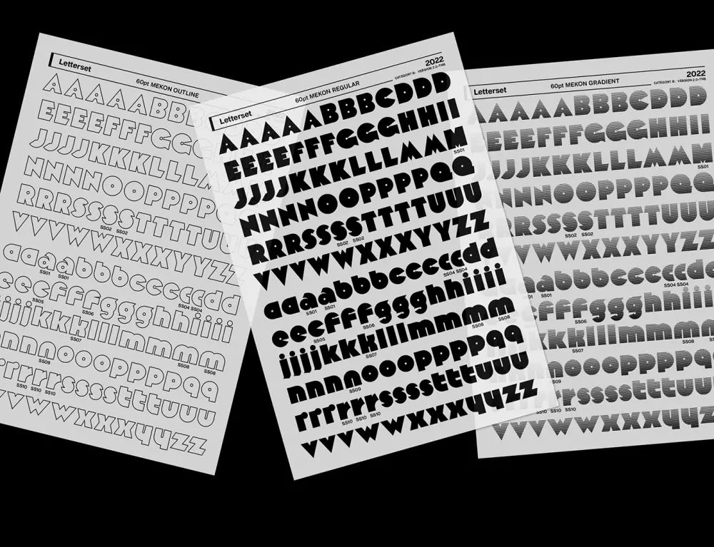 Mekon 是從 Peter Steiners 的黑體字體擴展而來的數字化字體 1411_11