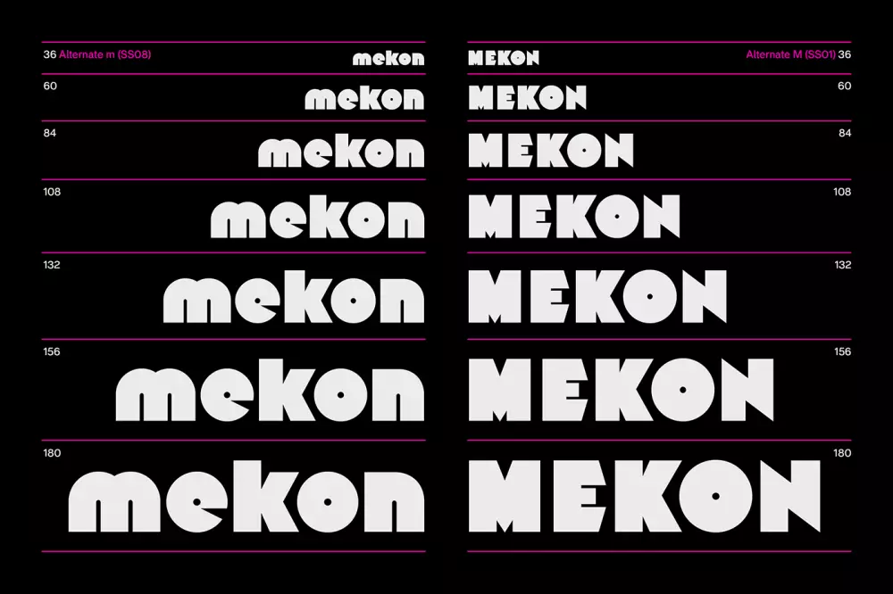 Mekon — это оцифрованный шрифт, расширенный из шрифта Black Body Питера Штайнерса. 1411_6