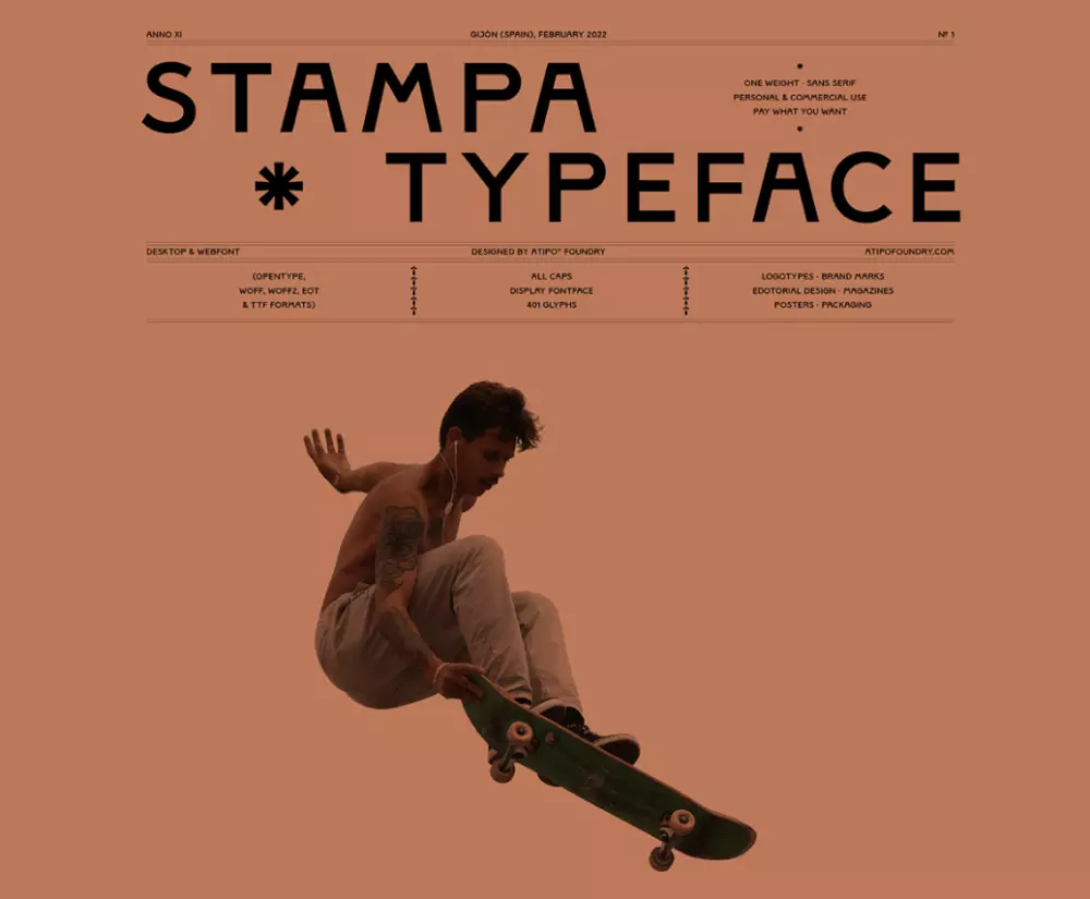 Inspirert av en italiensk avis, er Stampa en Sporty Sans Serif 1422_7