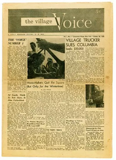 Pirmasis „The Village Voice“ numeris, 1955 m