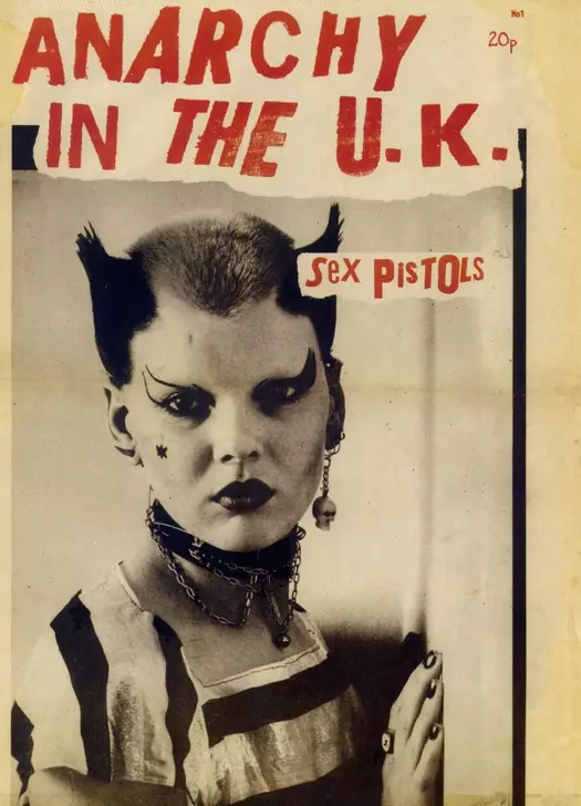 Anarchy in the U.K. fanzine, בריטניה, 1976. צילום: ריי סטיבנסון. עיצוב: ג'יימי ריד. מקור: פאנק: אסתטיקה