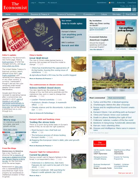 The Economist's Online Redesign Shines