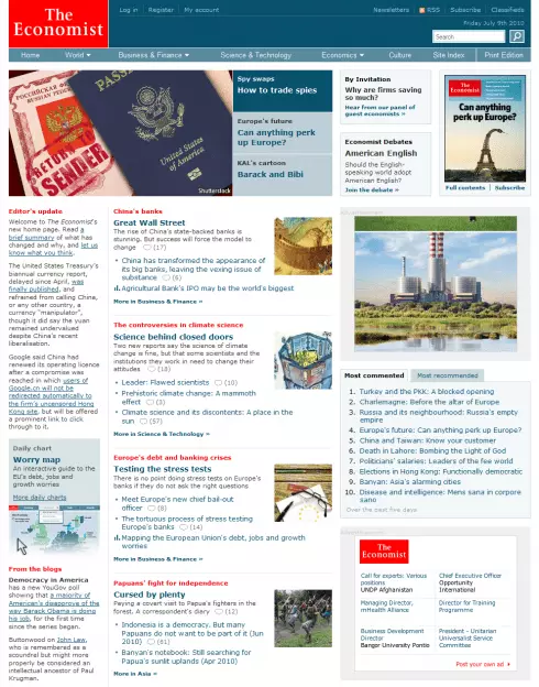 The Economist tiešsaistes pārveidotais dizains spīd 1562_1