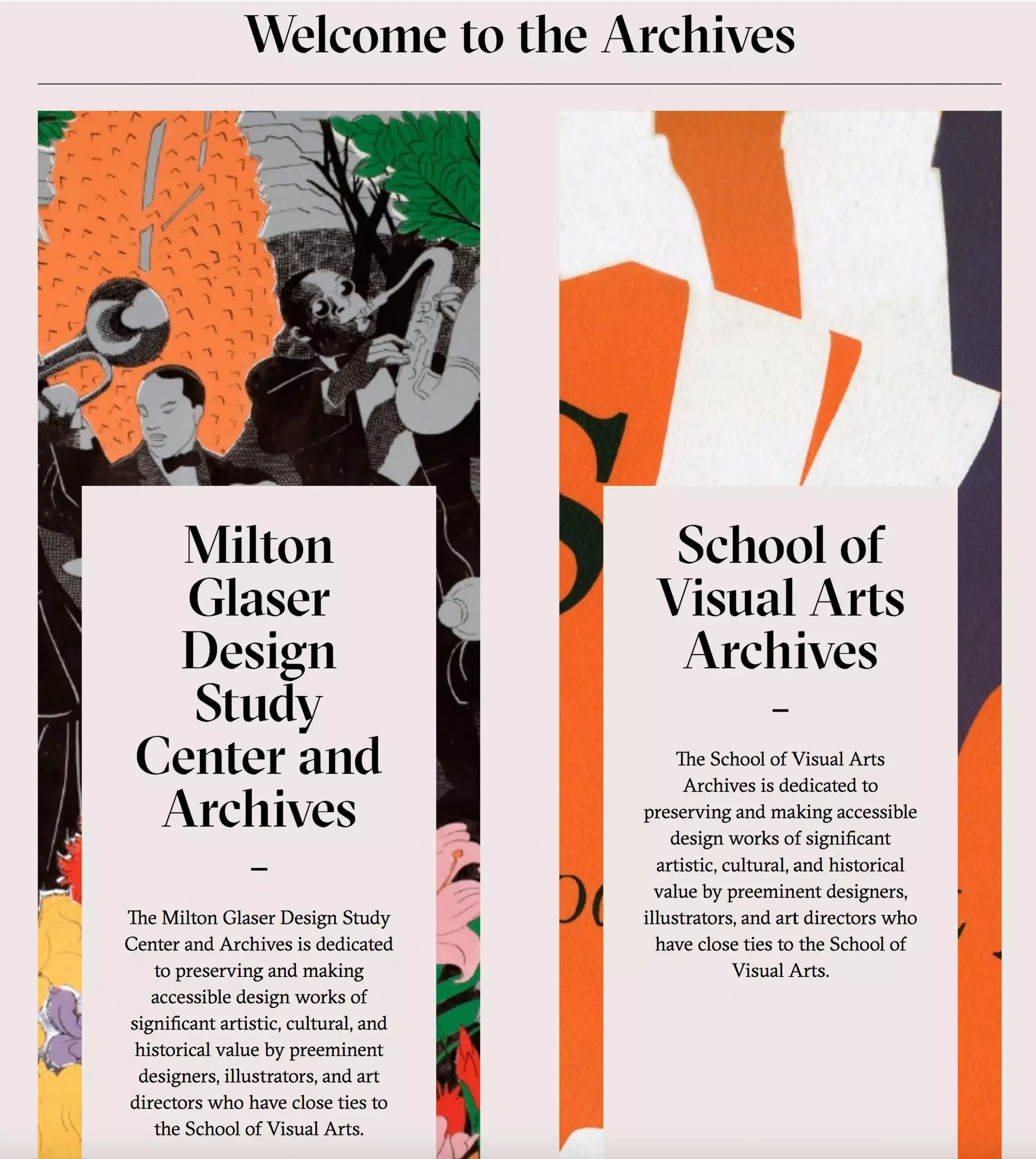 Archív Miltona Glasera a archív Školy vizuálnych umení