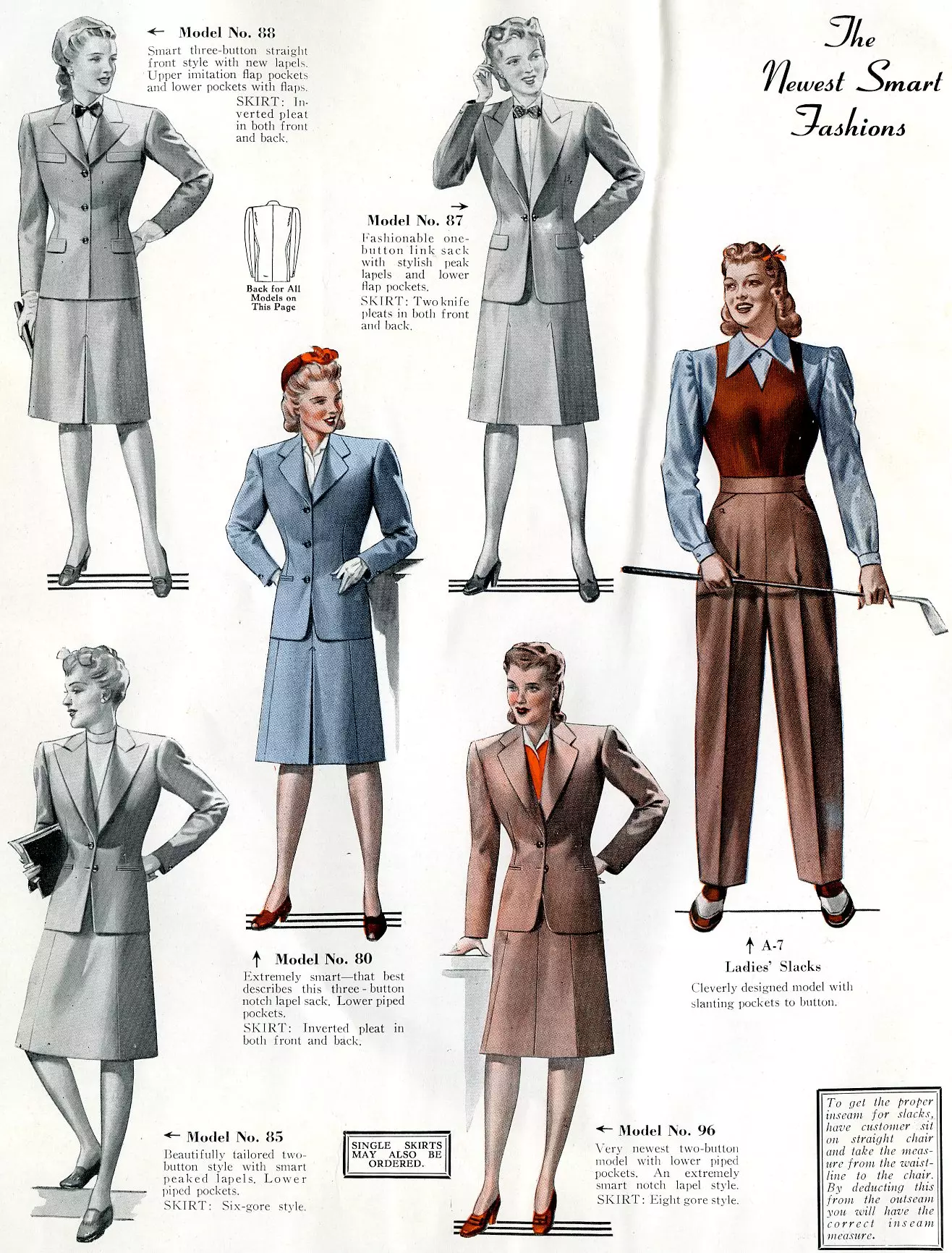 Setelan busana tahun 1940-an untuk wanita