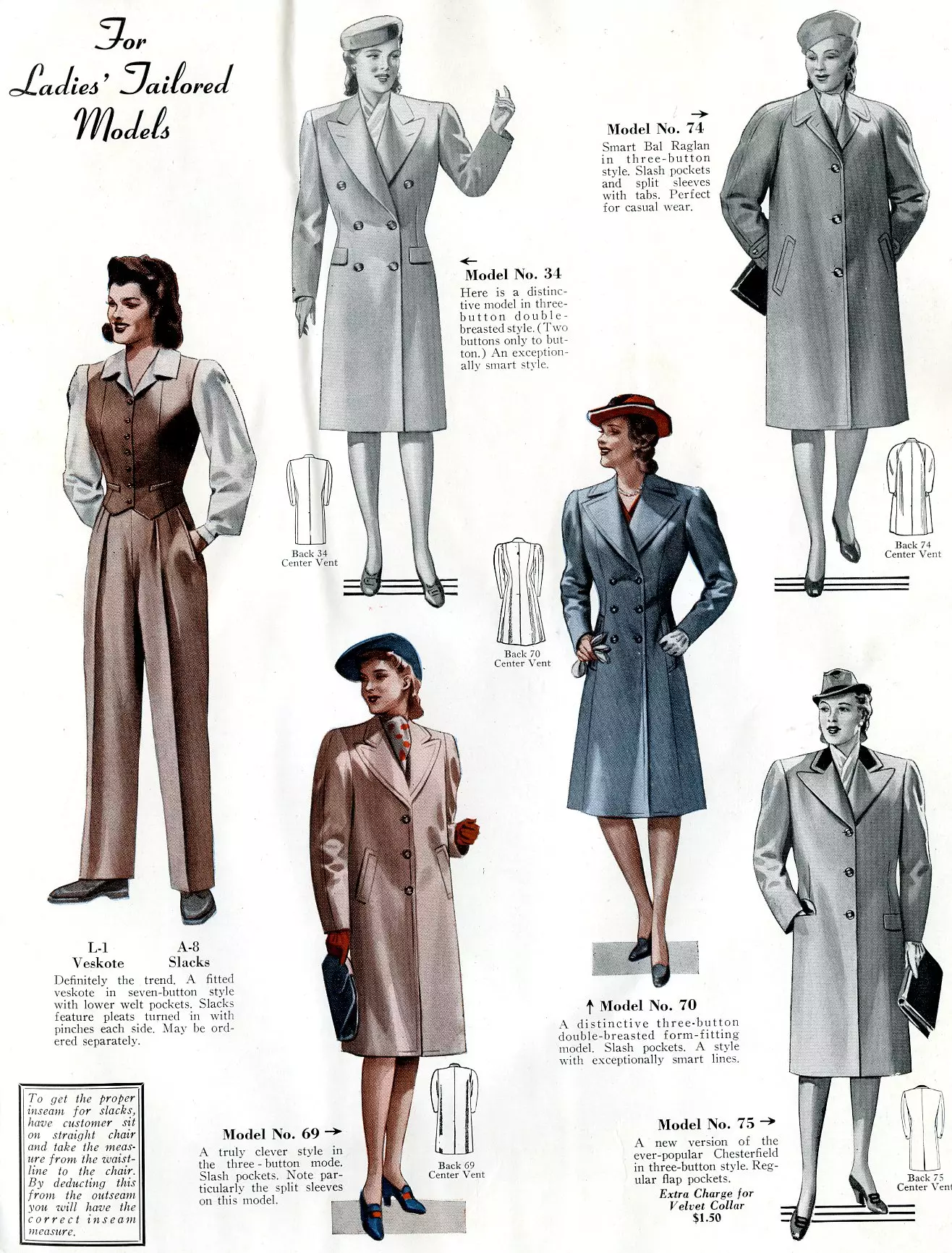 1940s fashion coats alang sa mga babaye