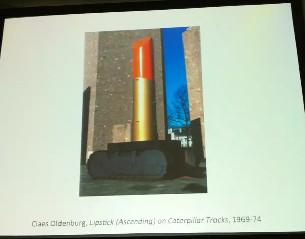 Claes Oldenburg, Lipstick (Ascending) on Caterpillar Tracks, 1969-74