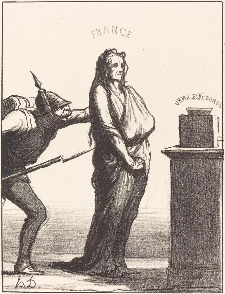 Honoré Daumier (francês, 1808 - 1879 ), Ce que certos journaux appeleraient..., 1870, litografia, Coleção Rosenwald 1943.3.3207 Da Galeria Nacional de Arte