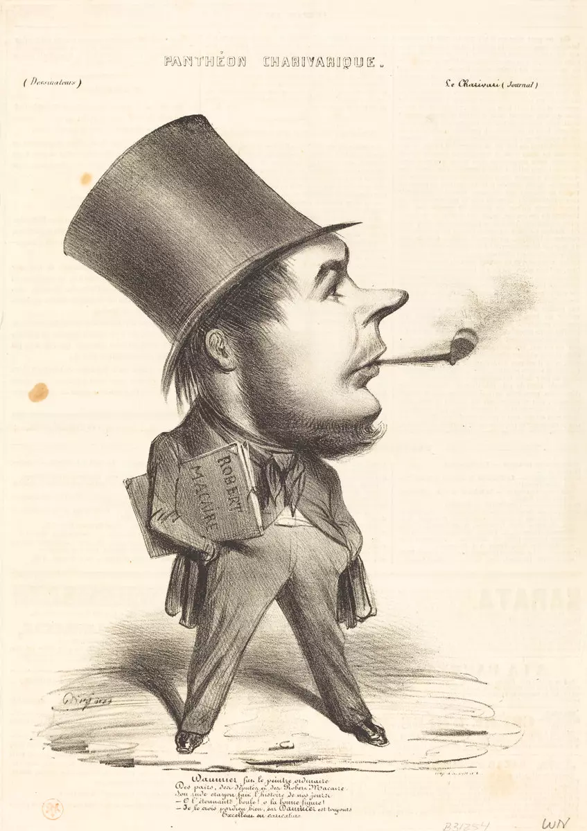 Honoré Daumier (francês, 1808 - 1879), Daumier fut le peintre ordinaire..., provavelmente 1839, litografia sobre papel de jornal, Ailsa Mellon Bruce Fund 1979.49.254