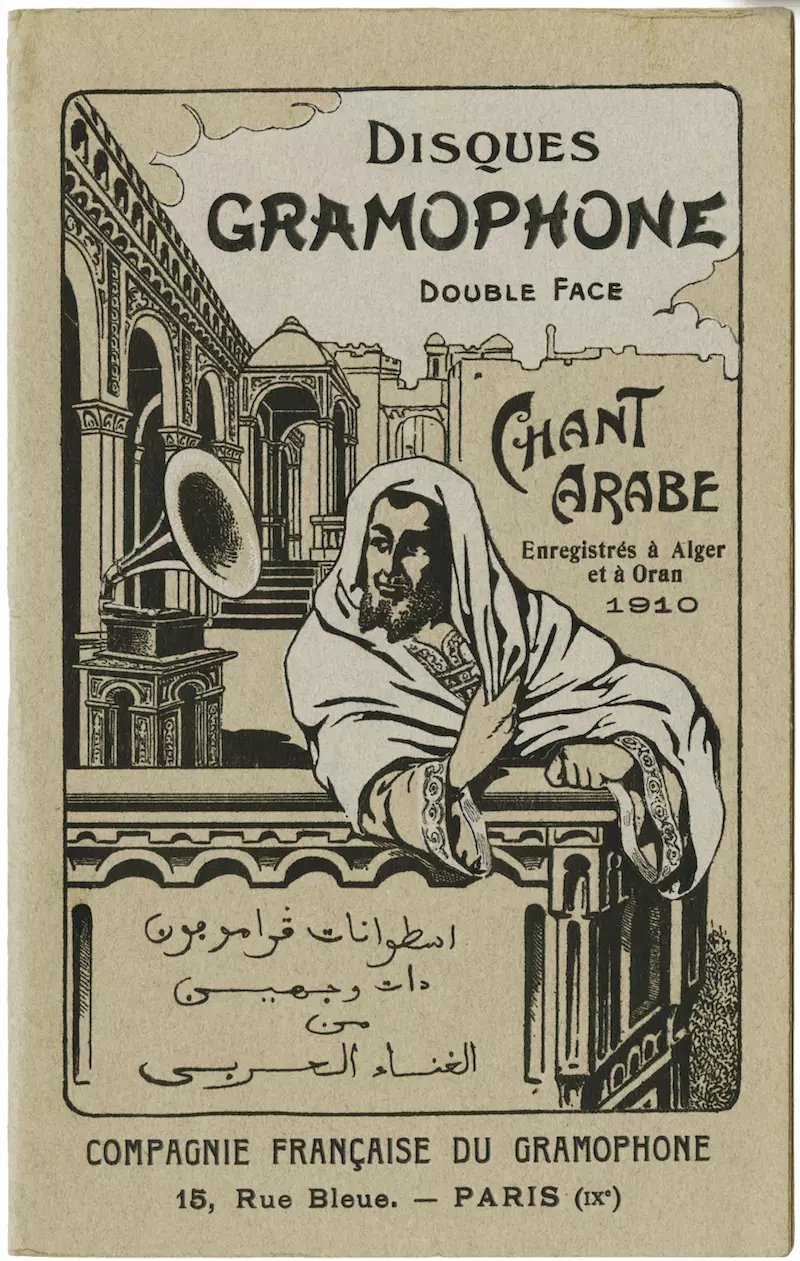 str. 87, Snimanje u sjevernoj Africi. Godine 1910. francuska podružnica The Gramophone Company izradila je ovaj katalog pjesama snimljenih u Alžiru. EMI Archive Trust