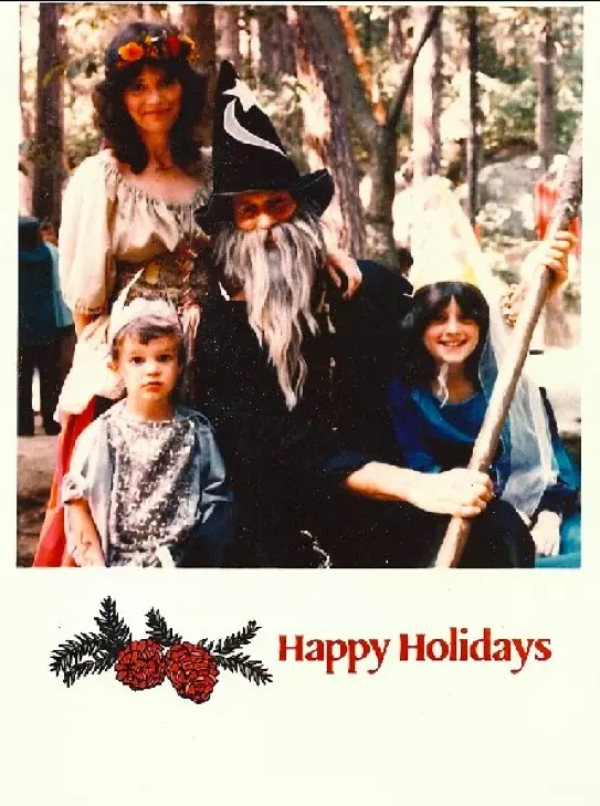 Keluarga Sitzer 1980ish, festival anak-anak Nevada City, CA