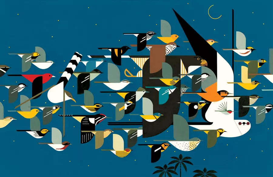 Flitt ewech mam Charley Harper op National Bird Day