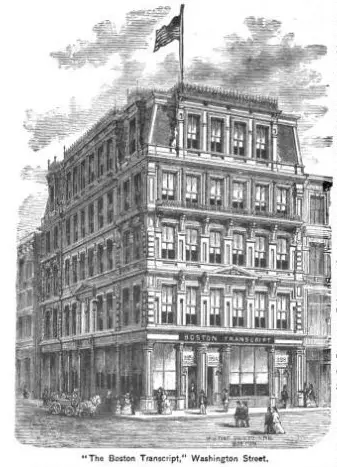 «The Boston Evening Transcript»-ի տուն: «Բոստոնի թագավորի ձեռնարկից. Մովսես Քինգի կողմից առատ նկարազարդված», 1881 թ.