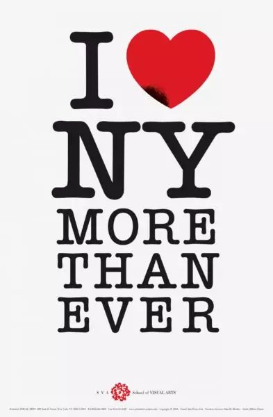 Ik hou meer van NY dan ooit, poster, 2001 Designer Milton Glaser Verenigde Staten