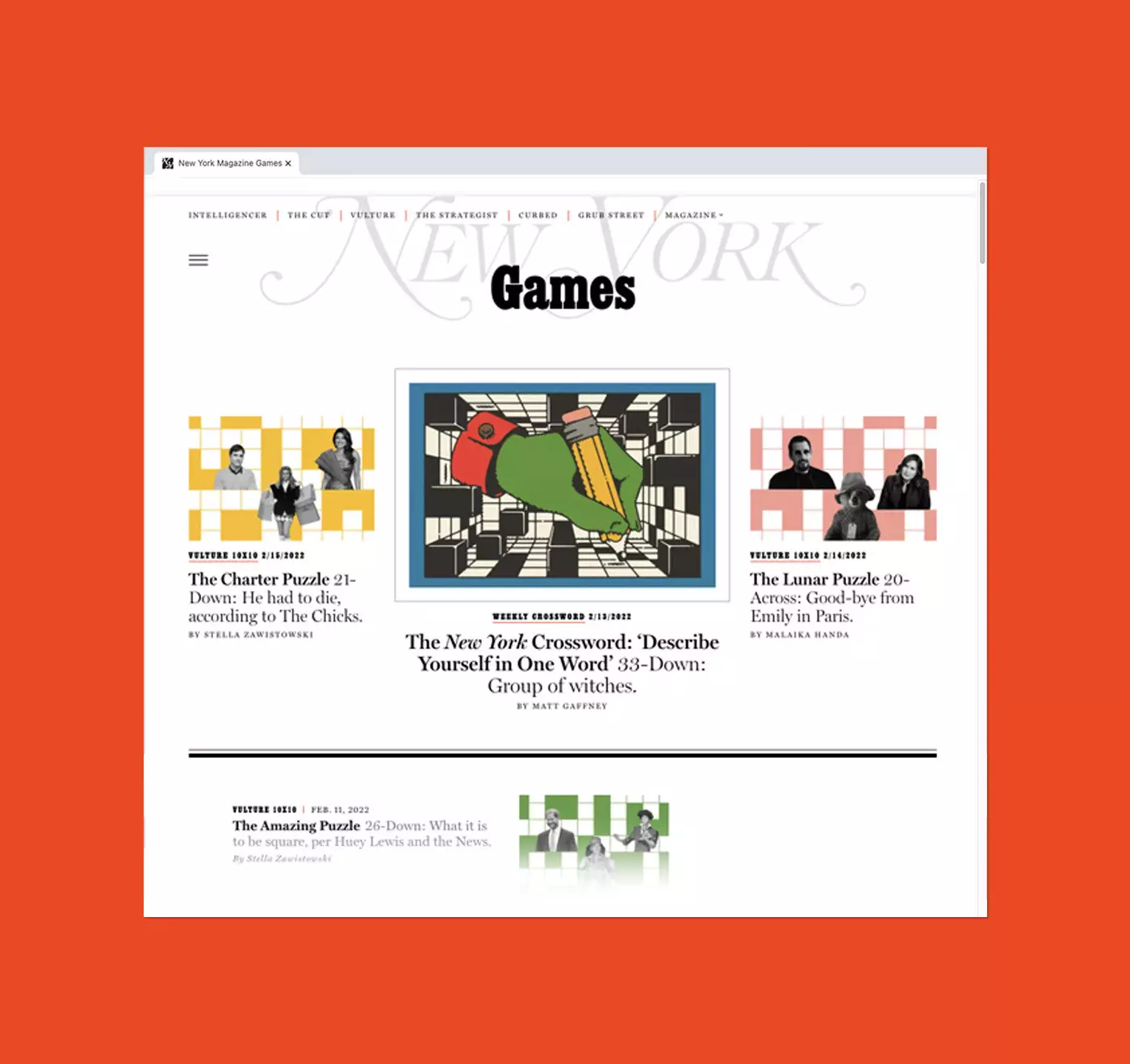 The 'New York Magazine' Crossword ໄດ້ຮັບການເບິ່ງສົດໃສ, Nostalgic ໃຫມ່ 219_3