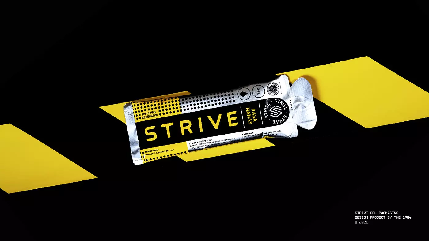 L'image de marque de Strive Gel vous surprendra avec ses visuels à haute énergie