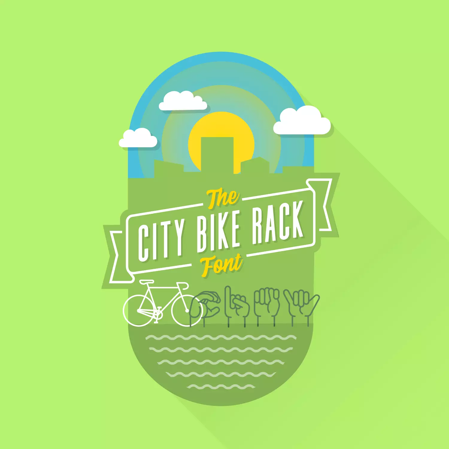 Escribe martes: The City Bike Rack ASL Font