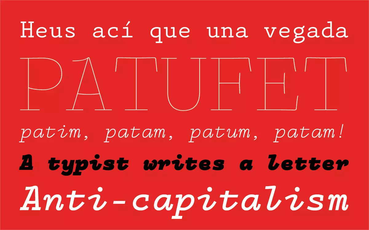 พิมพ์วันอังคาร: Patufet เครื่องพิมพ์ดีดแบบ Monospaced Typeface 3054_2