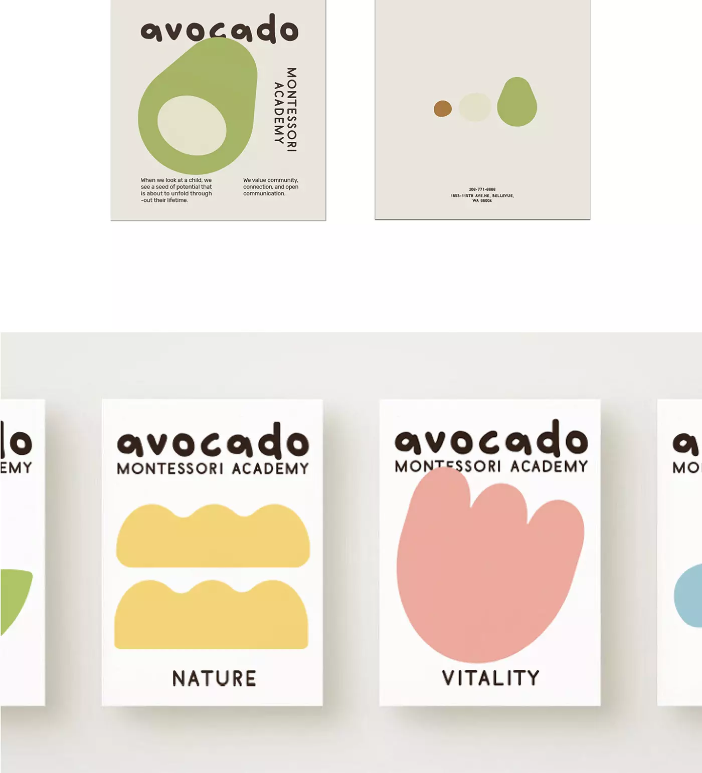 Den natierleche Kader vum Avocado Montessori blénkt duerch Branding vum Brainchild Creative 32243_16