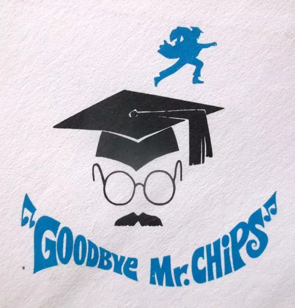 Sketsa logo kanggo Goodbye Mr. Chips, dibintangi Peter O'Toole, 1969