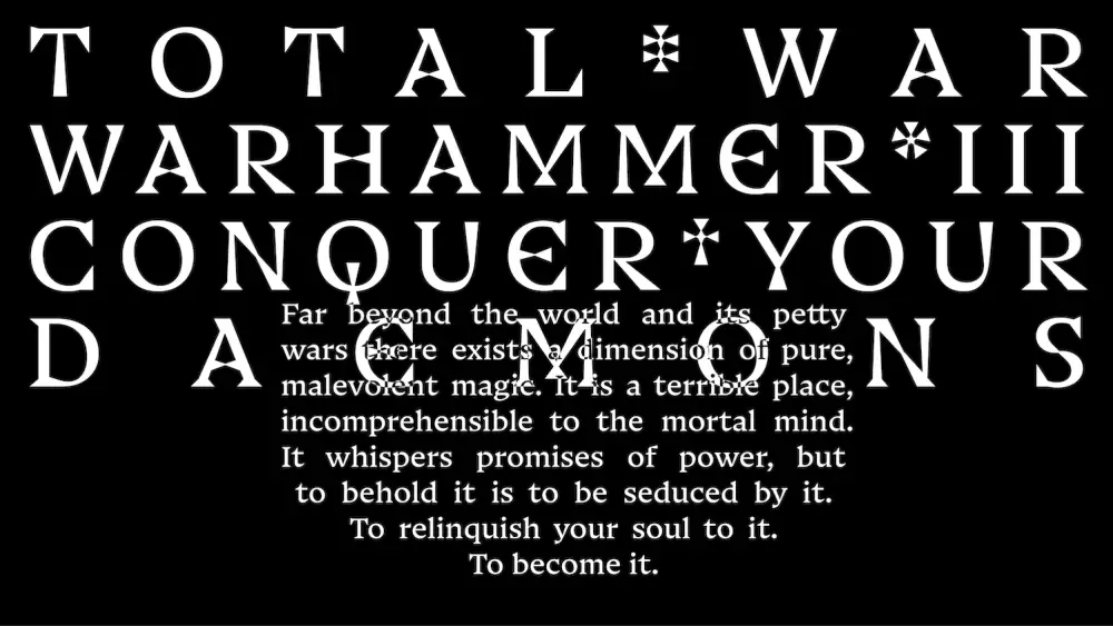 I-type ang Martes: Ang Typeface ng Warhammer III na Dinisenyo Ng Hudson-Powell ng Pentagram ay Nasa Mga Detalye 36785_10