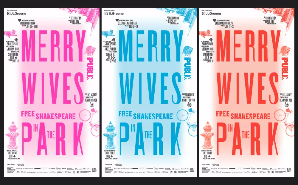 A campaña de Paula Scher e Pentagram para Shakespeare no parque fai realidade os nosos soños de verán 3807_4