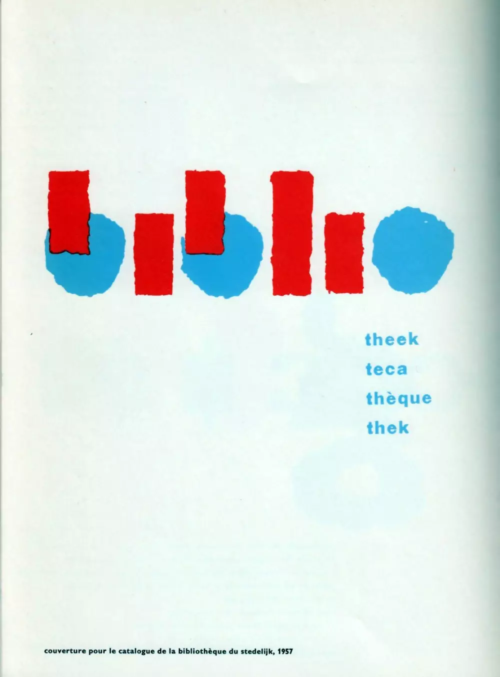 Portada do catálogo de la Biblioteque due Stedelijk, 1957.