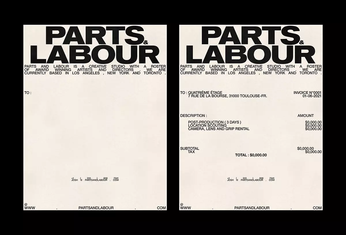 Identiteti vizual i Parts & Labour provon se ata janë një studio krijuese që e arrin atë 42475_4