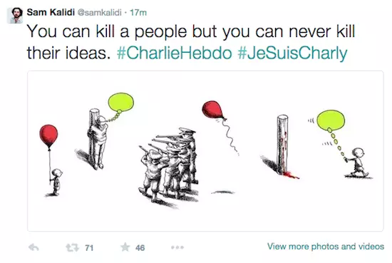 Mpanao sariitatra ao amin'ny Charlie Hebdo.