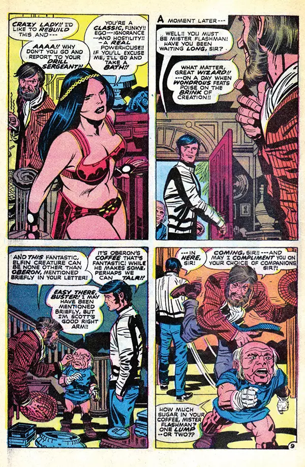 Mister Miracle # 6, 1972. Jack Kirby: pencils, Mike Royer: inki ati awọn lẹta.