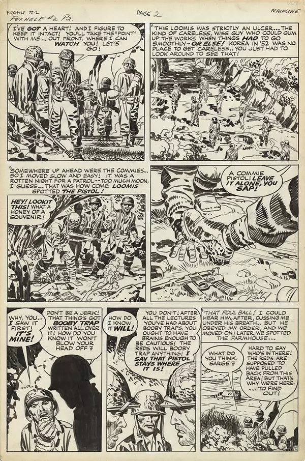 Foxhole #2, 1954. Jack Kirby: kreyon ak lank.
