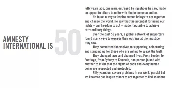 Amnesty International je stara 50 let