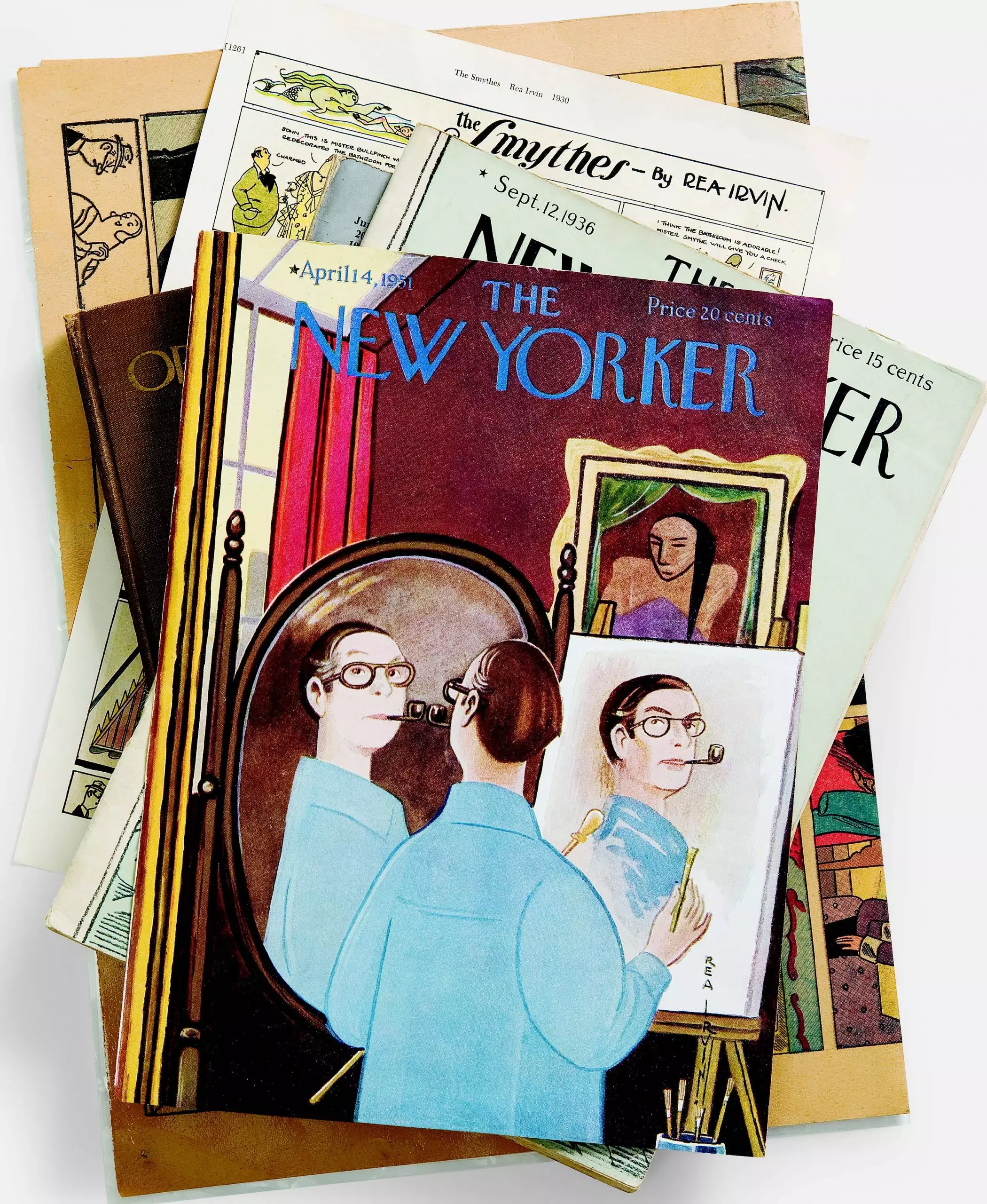 Irvin va dibuixar aquest retrat reflexiu d'un artista l'any 1951, prop del final del seu mandat com a personal de The New Yorker.