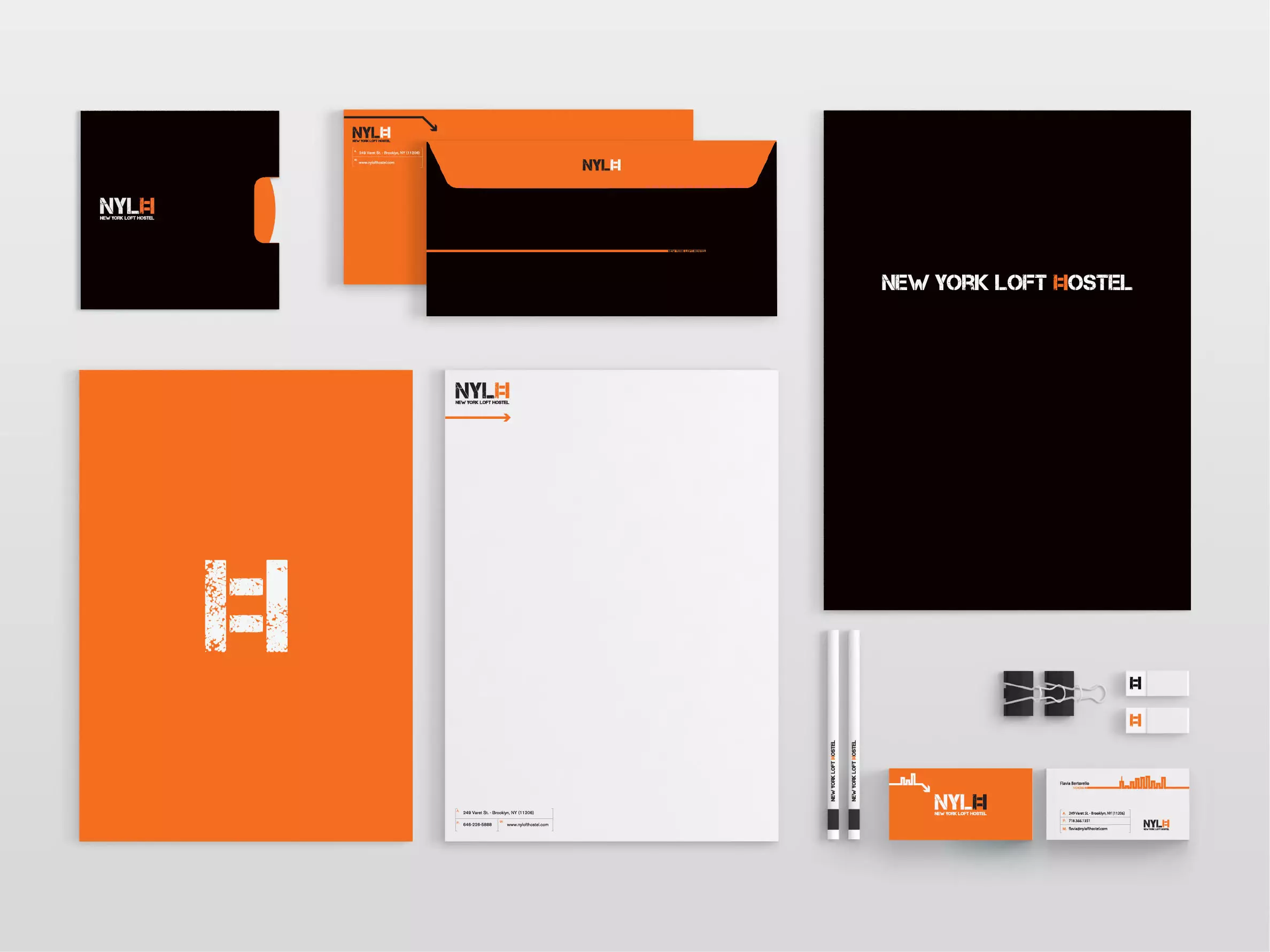 New York Loft Hostel branding thiab kos npe