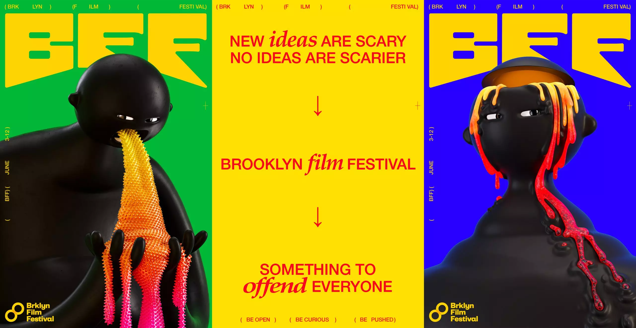 Reklamy na filmovém festivalu Gutsy Brooklyn vybízejí diváky, aby „sledovali něco, co je těžké sledovat“