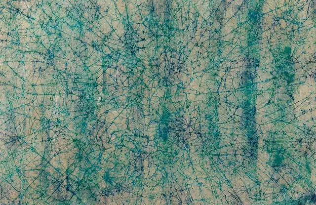 blou en groen handgemaakte batikpapier deur Scott Moore via Flickr: http://bit.ly/1tQbBlq