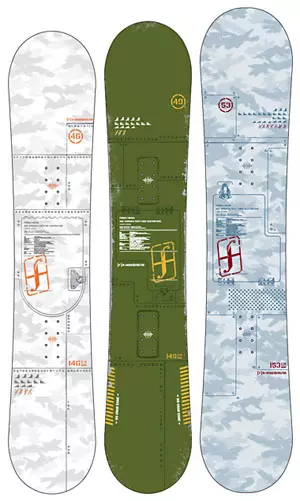 Design de pranchas de snowboard de Aaron Draplin.