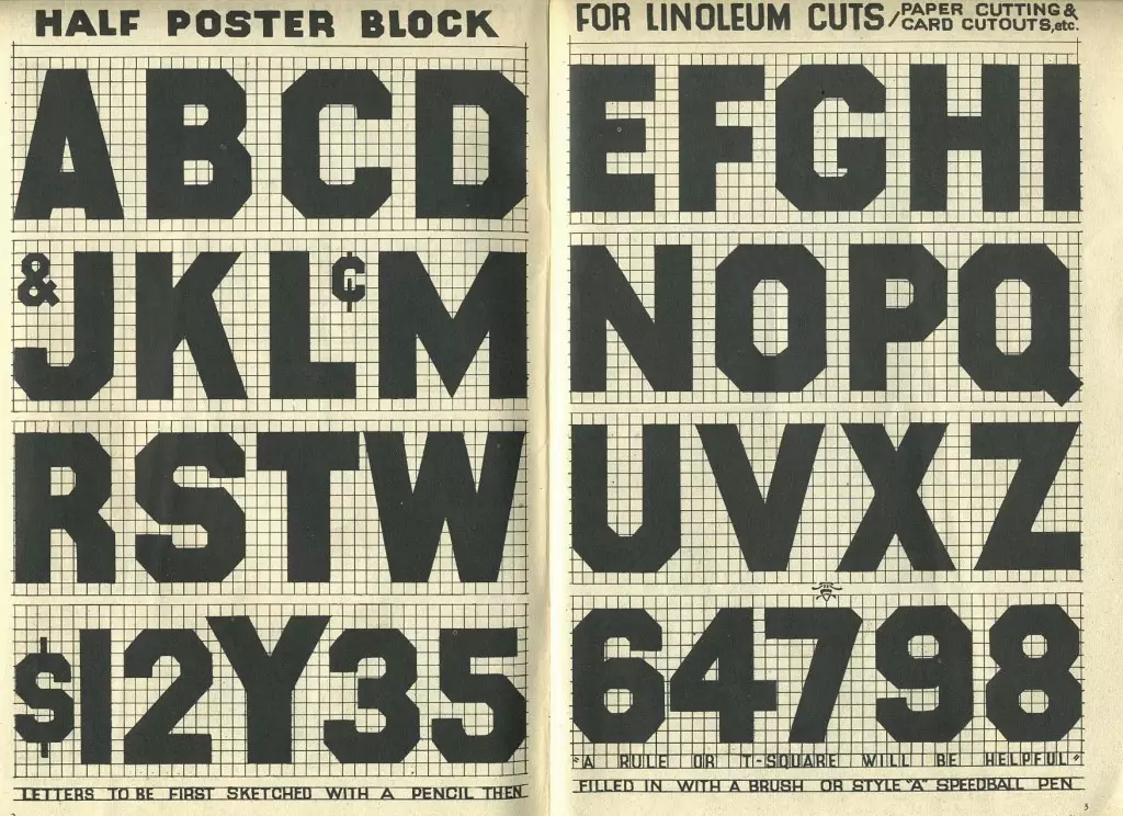 Poster Block font i upute o tome kako pripremiti i izraditi font.