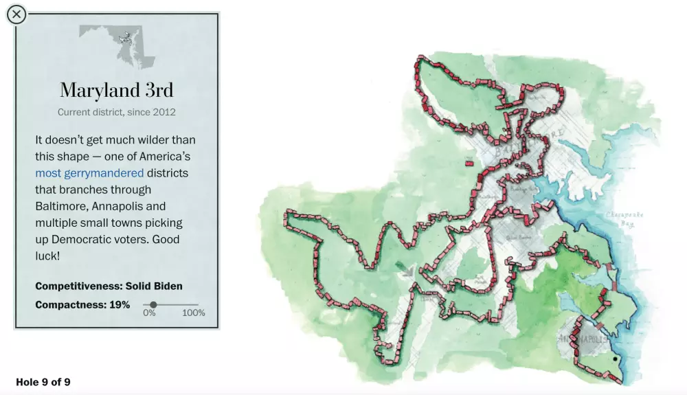 The Washington Post Gerrimanderingni biz tushunadigan atamalarga qo'yadi: Mini-Golf 561_2