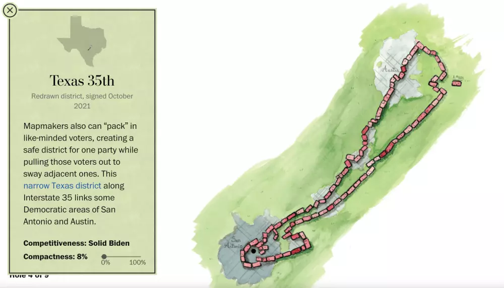 The Washington Post Gerrimanderingni biz tushunadigan atamalarga qo'yadi: Mini-Golf 561_3