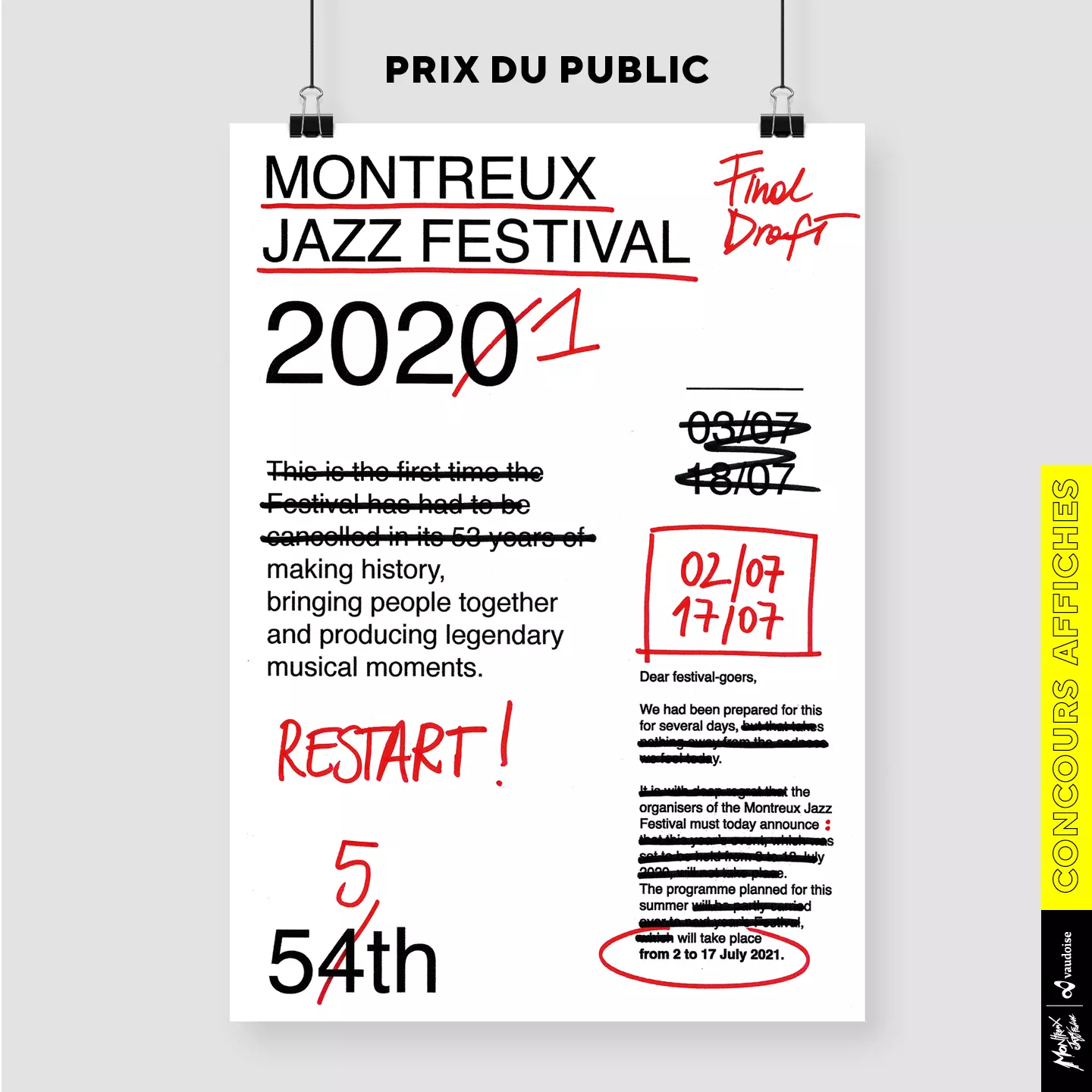 Montreux Jazz Festival dia manambara ireo mpandresy amin'ny fifaninanana afisy 'RESTART' 5753_2