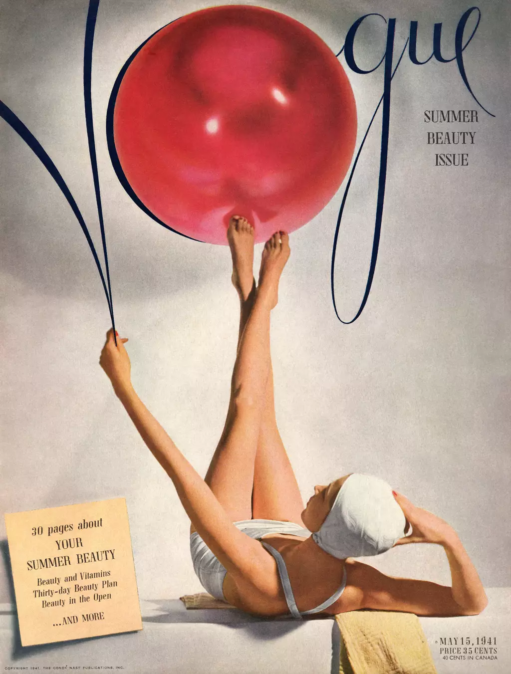 《Vogue》封面（1941 年 5 月 15 日）由 Alexander Liberman 設計，Horst P. Horst 攝。=