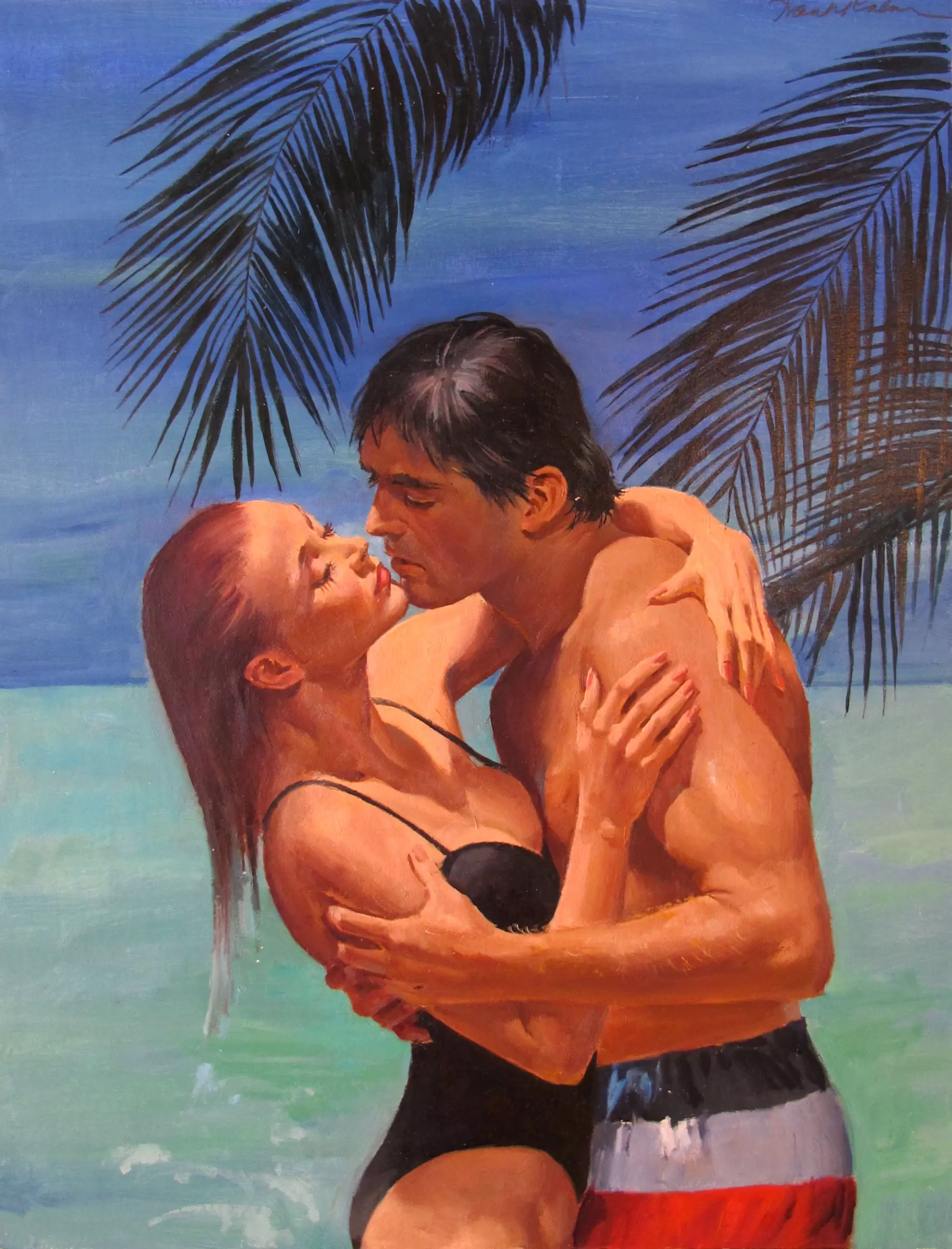ציור מתנשק זוג