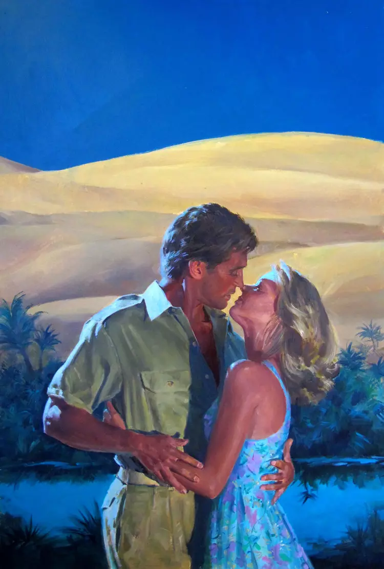 Couple kissing painting