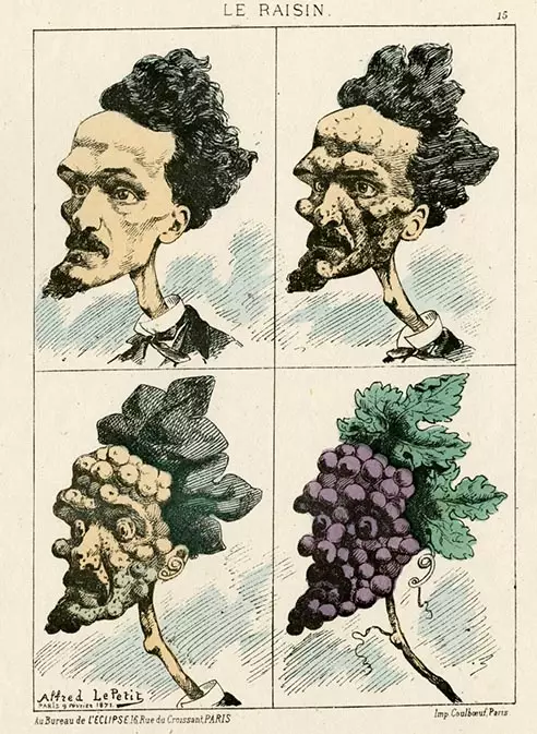 Fleurs, Fruits & Légumes du Jour, ein Folio mit Karikaturdrucken von Alfred Le Petit (1841-1909) aus dem Jahr 1871