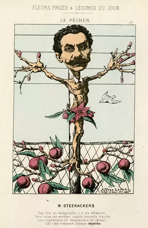 Fleurs, Fruits & Légumes du Jour, folijo karikatur Alfreda Le Petita (1841-1909) iz leta 1871