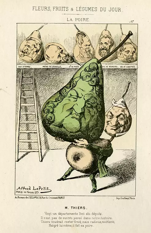 Fleurs, Fruits & Légumes du Jour, фоліо з карикатурними гравюрами Альфреда Ле Петі (1841-1909) 1871 року