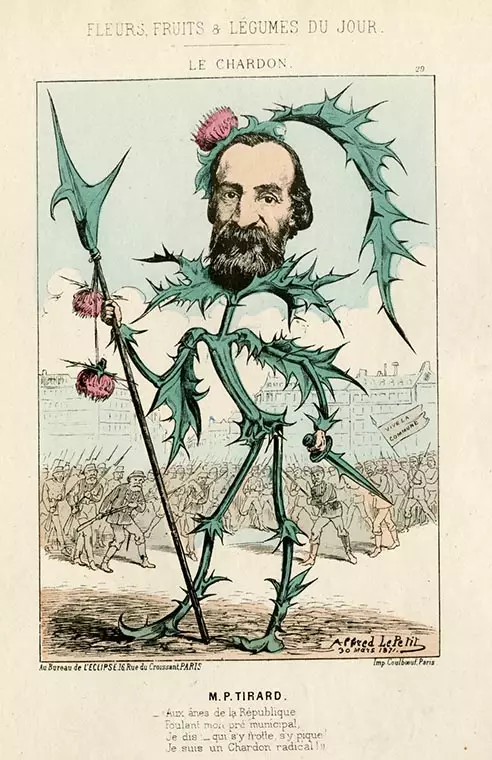 Fleurs, Fruits & Légumes du Jour, Альфред Ле Петидің (1841-1909) 1871 жылғы карикатуралық баспаларының фолиосы.
