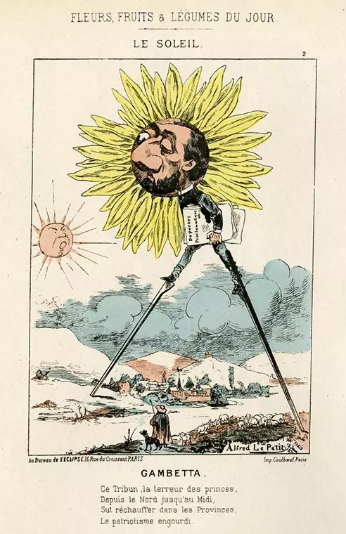 Fleurs, Fruits & Légumes du Jour, Alfred Le Petit'in (1841-1909) 1871'den kalma karikatür baskılarından oluşan bir folyo
