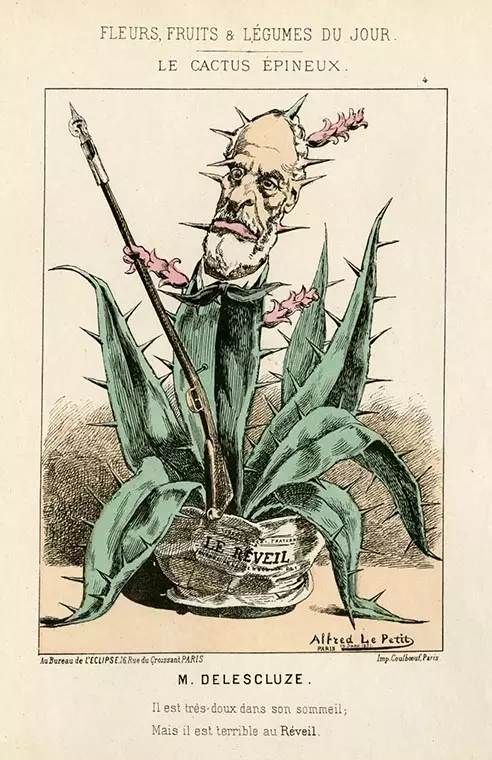 Fleurs, Fruits & Légumes du Jour, 1871 সাল থেকে আলফ্রেড লে পেটিট (1841-1909) এর ক্যারিকেচার প্রিন্টের একটি ফলিও